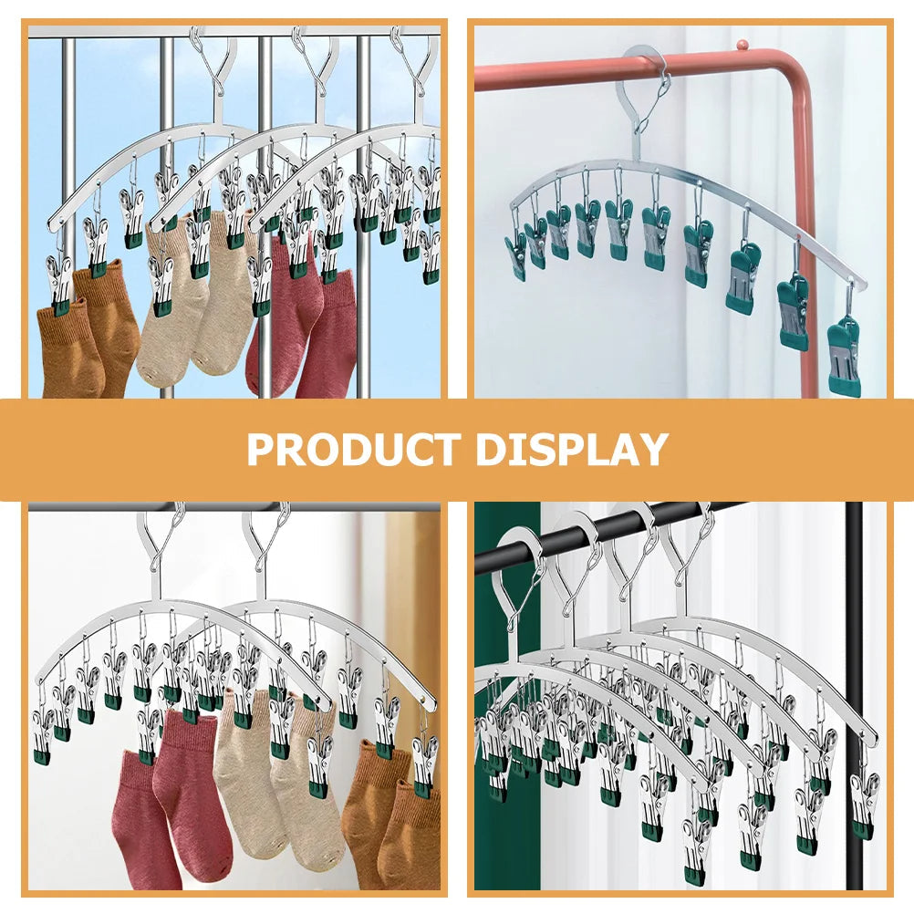 Stainless Steel Clothes Drying Rack with 10 Clips – bibtic