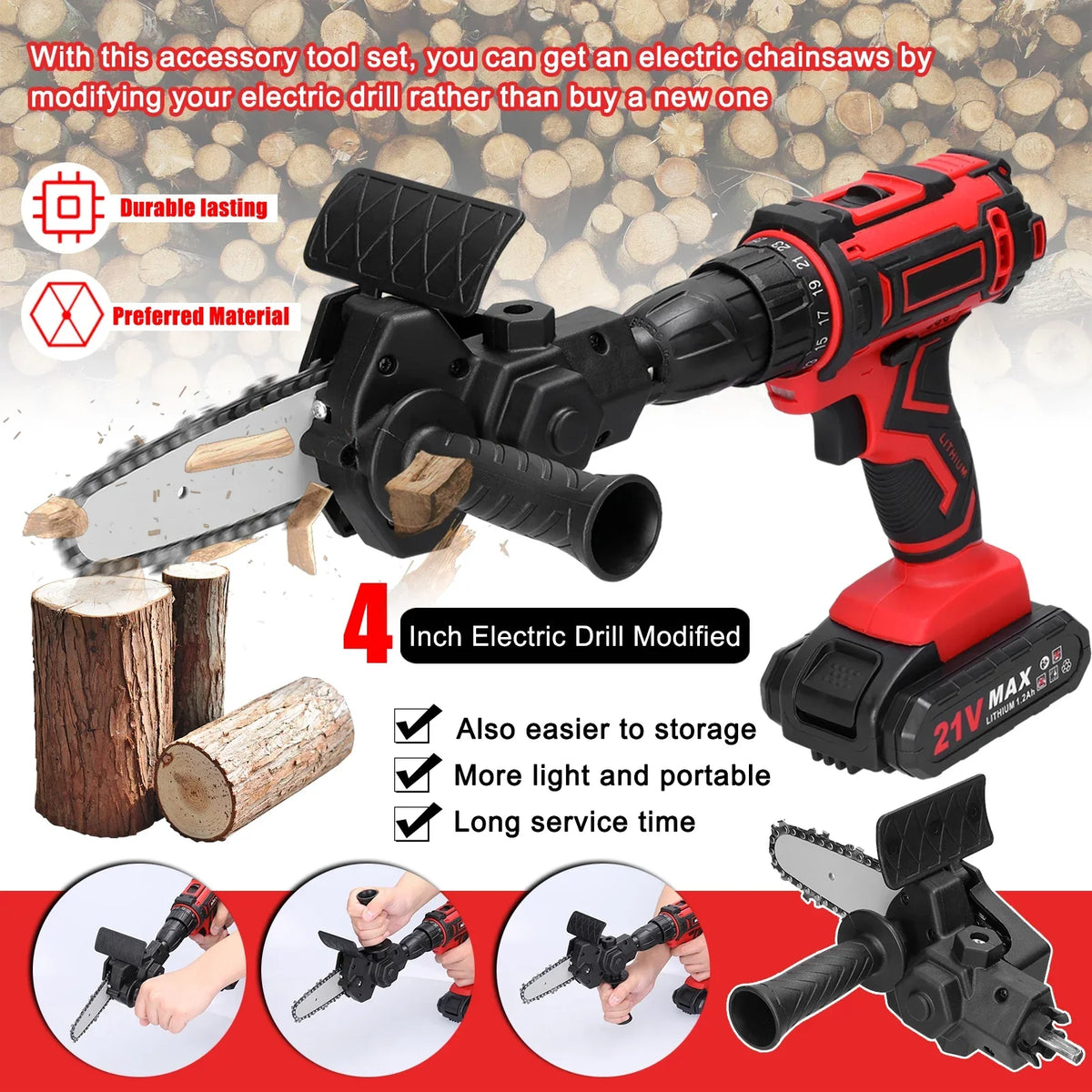 LJ52-Electric Drill Modified Chainsaw – bibtic