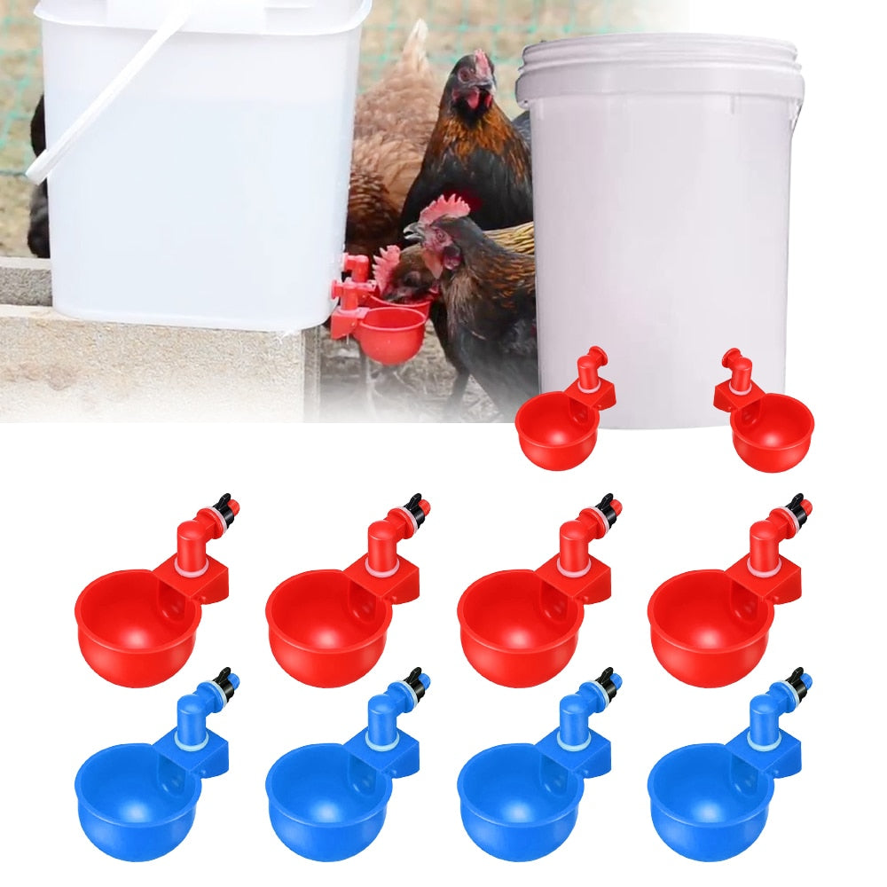Automatic Chicken Water Cup Quail Nipple Waterer Bowl Farm Coop Poultr ...